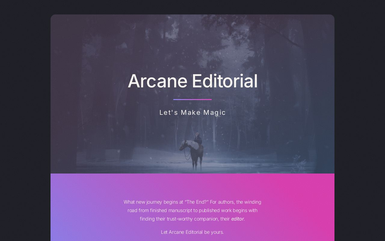 Arcane Editorial